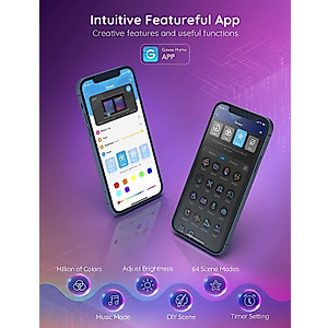 Govee 100ft LED Strip Lights, Bluetooth RGB LED Lights with App Control, 64 Scenes and Music Sync LED Strip Lighting for Bedroom, Living Room, Kitchen, Party, ETL Listed Adapter