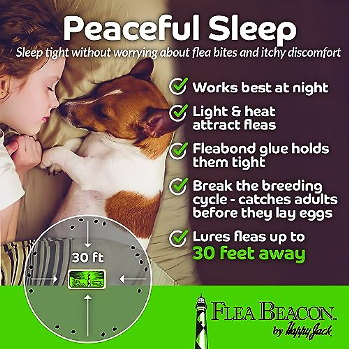Happy Jack Flea Beacon Kill Fleas in House, Flea Killer, Attracts, Traps Indoor Fleas, Breaks Breeding Cycle Before Adults Lay Eggs, Safe, Fast, & Clean Way to Get Rid of Indoor Fleas, Made in USA