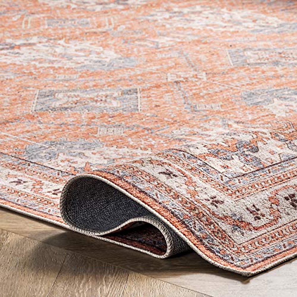 nuLOOM Sky Machine Washable Global Inspired Runner Rug, 2' 6" x 8', Rust