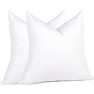 Euro Pillow Inserts 24 x 24 (Pack of 2, White), Down Feather Pillow Stuffer, Premium White Pillows for Bed, Couch, and Cushion