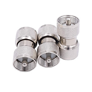 Fancasee 3-Pack PL-259 / SO-239 UHF Male to Male Coax Coaxial Barrel Connector Adapter Coupler for CB Ham Radio HF VHF UHF Antenna Cable Cord Extension