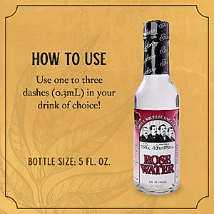 Fee Brothers Rose Botanical Water - Cocktail Mixer, Aromatic Spirit and Floral Flavoring Extract, 5 fl oz