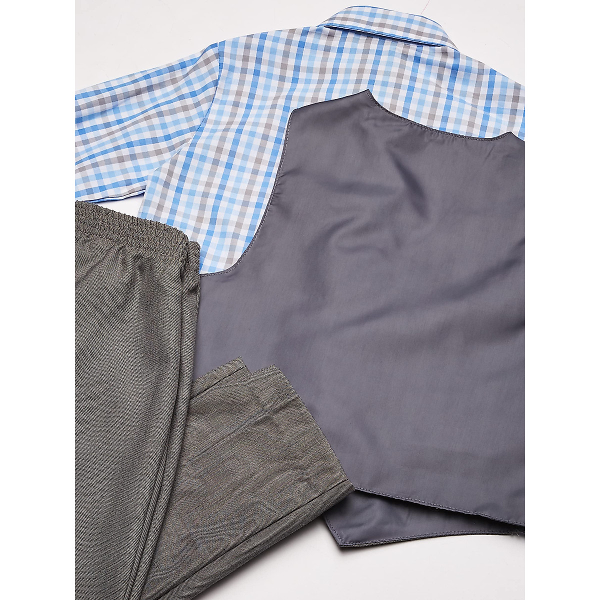 Nautica boys 4-piece Vest Set With Dress Shirt, Tie, Vest, and Pants Suit, Light Gray, 3T US