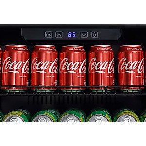 Empava EMPV-BR02S 140 Can Capacity Beverage, Mini Glass Door Built-in Counter or Freestanding Drink Fridge Cool Your Beer Soda to 37F for Kitchen, Bar or Office, 24 Inch, Stainless Steel