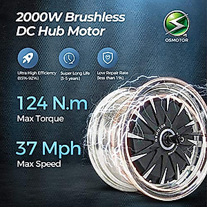 eAhora DOT Approved M8 Electric Motorcycle for Adults, 37MPH 2000W Motor 60V 30Ah Lithium Battery 40 Miles Range, Vacuum Tires Full Suspension Dual Hydraulic Brakes, 1-2 Persons Street Legal Bike