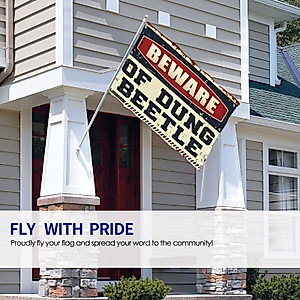 Funny Dorm Flags Beware Of Dung Beetle Flag Stuff For Your Room Windsocks Outdoor (Size : 60X90CM)