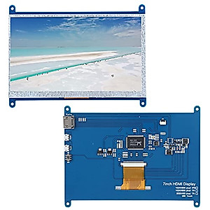Heayzoki 7 Inch HDMI Monitor LCD Display, Display Screen for Raspberry Pi HDMI 1024 X 600 Backlight Switch, Can Be Used As a Computer Monitor, USB Power Supply
