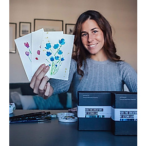 ETCHR Watercolor Postcards - Cold Press - Professional Artist Grade 100% Cotton Watercolor Cards for Mixed Media - 100 Cold Press Watercolor Paper Postcards - Vegan-Friendly