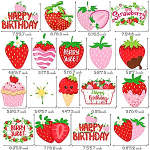 Strawberry Hanging Swirls 20Pcs Strawberry Birthday Party Decorations Berry Sweet One Hanging Decor Berry Sweet Swirls Ceiling Streamer for Strawberry Themed Baby Shower Supplies