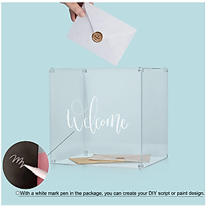 MaiiTiproll All Clear Acrylic Card Box, DIY Wedding Box with Your DIY Print, Assembly Box for Reception/Wedding Box/Party Graduation & Birthday Baby Shower Decorations(10x10x8.5)