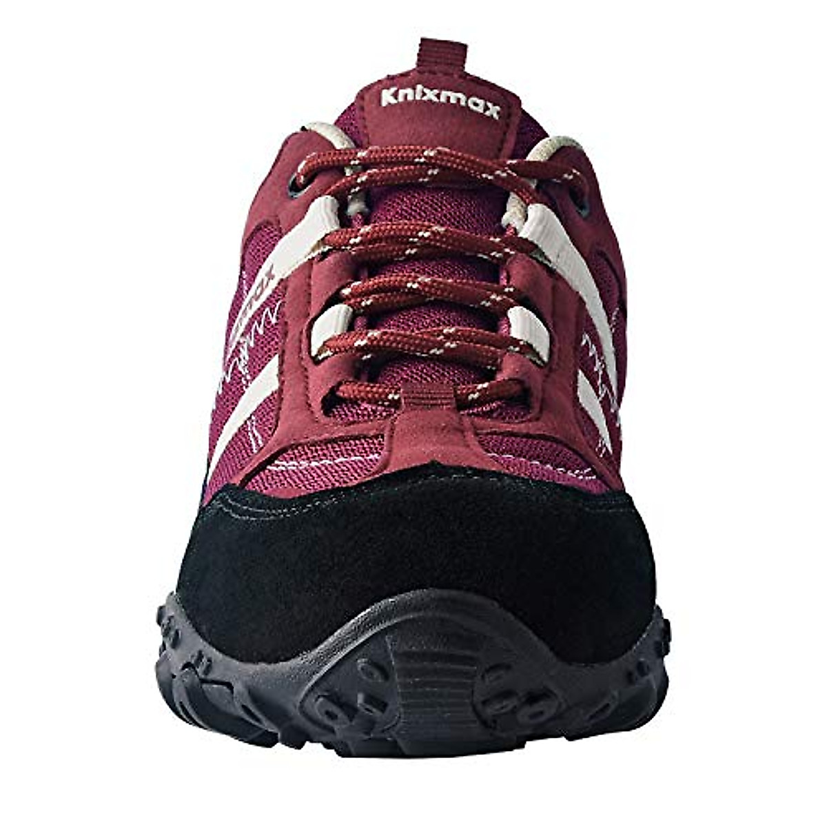 Knixmax Women's Hiking Shoes Lightweight Non-Slip Climbing Trekking Sneakers for Woman Camping Backpacking Shoe Wine Red Size 8 US/EU 39