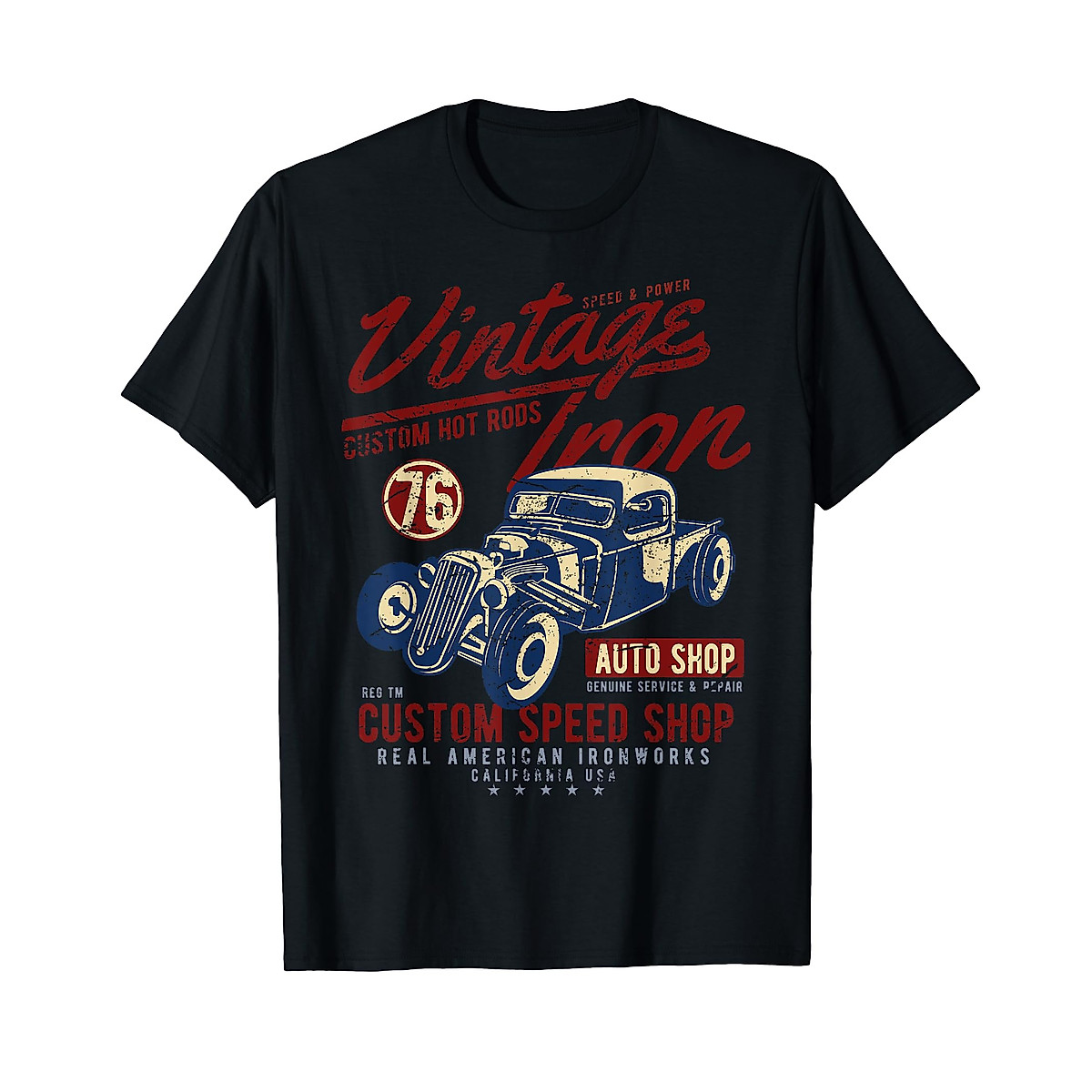 Hot Rod Shirt Vintage Iron Custom Hot Rods Shop Vintage T-Shirt