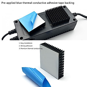 Awxlumv 40mm Heatsink Kit 40x40x11mm + Thermal Conductive Adhesive Tape, Aluminum Heat Sink Radiator Cooler for Cooling Nema 17 3D Printer Stepper Motor Driver TEC1-12706 Peltier Module Wi-Fi Routers