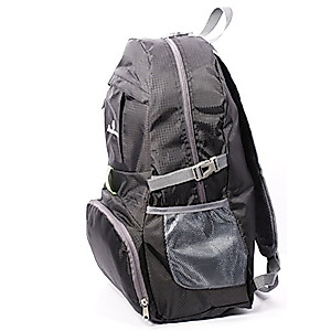 Alley-Pak lightweight travel hiking waterproof daypack 35L with reflector black backpack