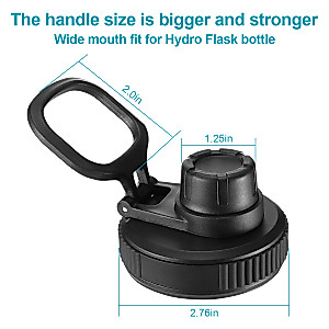 Spout Lid for Hydro Flask Wide Mouth Sport Water Bottles, Replacement Lid Accessories for Hydro Flask Chug lid with Big Handle Easy to Carry, Fits Most Wide Mouth Bottles