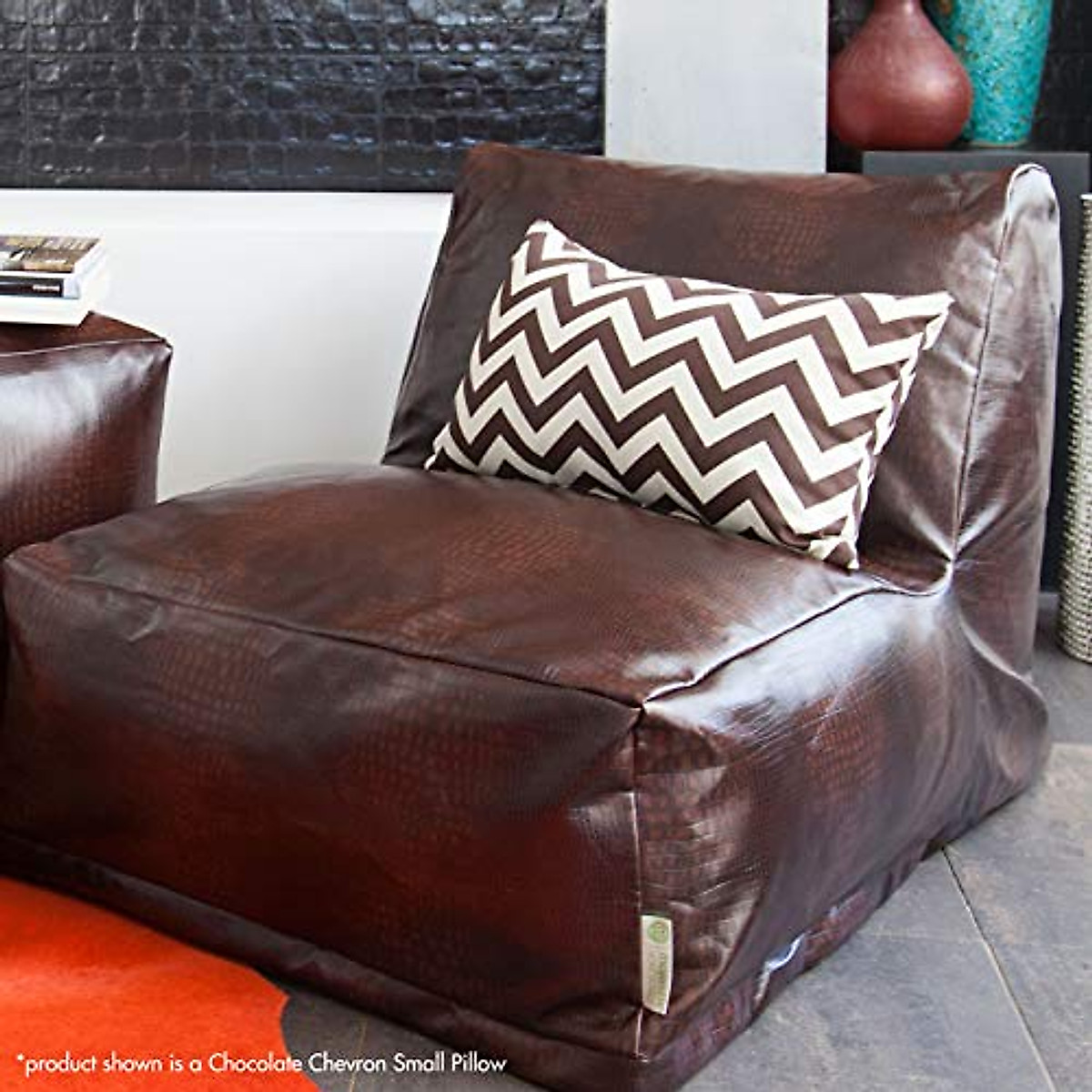 Majestic Home Goods Burnt Orange Vertical Stripe Indoor / Outdoor Small Throw Pillow 20" L x 5" W x 12" H