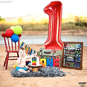 Giant, Red One Balloon for First Birthday - 40 Inch | Berry First Birthday Party Supplies | Big Red 1 Balloon for First Birthday | Berry First Birthday Decorations | 1st Birthday Decorations for Boys