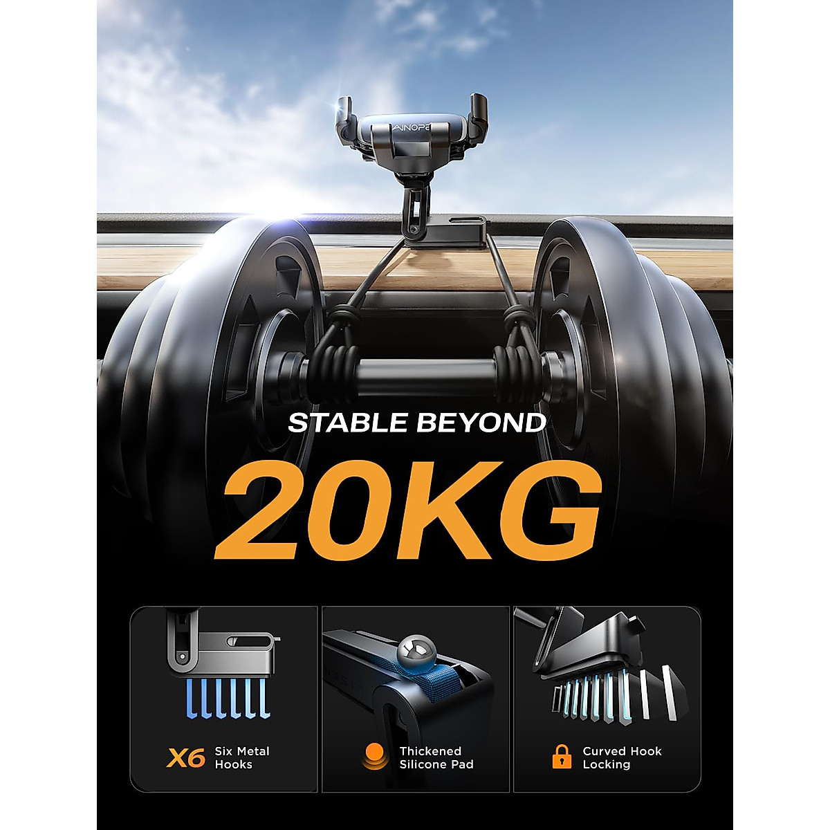 AINOPE Tesla Phone Mount Holder 2024 Upgrade Gravity Tesla Model 3 Y Phone Mount Holder Tesla Phone Holder Fits for All iPhone & Android Phones