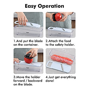 Geedel Professional Mandoline Slicer for Kitchen, Multi Purpose Vegetable Slicer Cutter, Slicer Vegetable Cutter Onion Slicer for Veggie Fruit Cheese