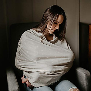 Parker Baby 4 in 1 Car Seat Cover for Girls and Boys - Stretchy Carseat Canopy, Nursing Cover, Grocery Cart Cover, High Chair Cover - "Desert"