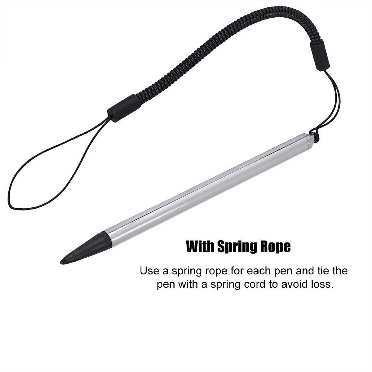 Resistive Pen, High Sensitivity Precision, Universal Pen for, Touch Painting Pen with Spring Rope(Silver)