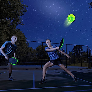 PickleStar LED Light Up Pickleball Balls, Glow in The Dark Pickleball Balls, Offcial Size OutdoorPickleBalls with Light 4 Pack LED Light Up Pickle Balls, Unique Gift for Pickleball Lovers