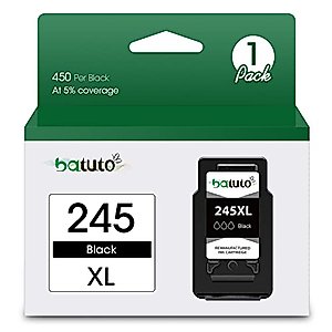 batuto Remanufactured for Canon 245xl Black Ink Cartridge Replacement for Canon 245 246 Ink Cartridge for Pixma MX490 MX492 MG2522 TR4500 TR4520 TS3100 TS3122 TS3300 TS3322 TS3320(1 Black)