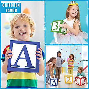 6 Pieces ABC and 123 Balloon Box Back to School Party Decoration 12 X 12 Inch ABC Alphabet Block Boxes Party Favor Balloon Inspire Story Birthday Party Decor for School Celebration Baby Shower