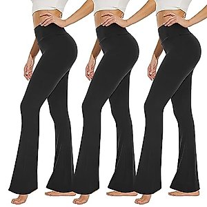 Syrinx Flare Leggings for Women -Buttery Soft High Waisted Bootcut Yoga Pants with Tummy Control and Wide Leg for Workout