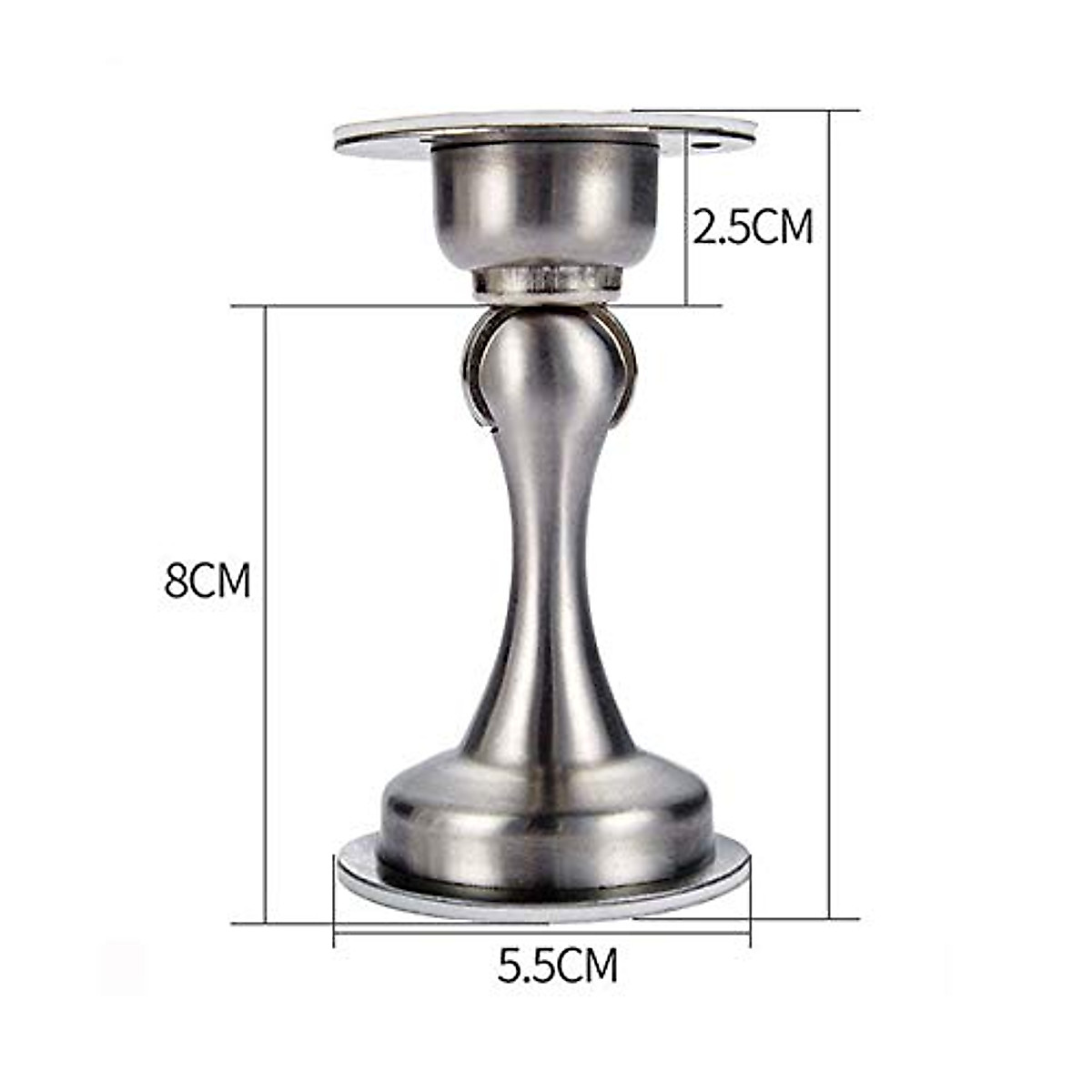 Door Stopper,Magnetic Door Stop,Stainless Steel Door Catch,Double-Sided Adhesive Tape No Need to Drill. Better Protection for Walls (Silver-2 Pack)