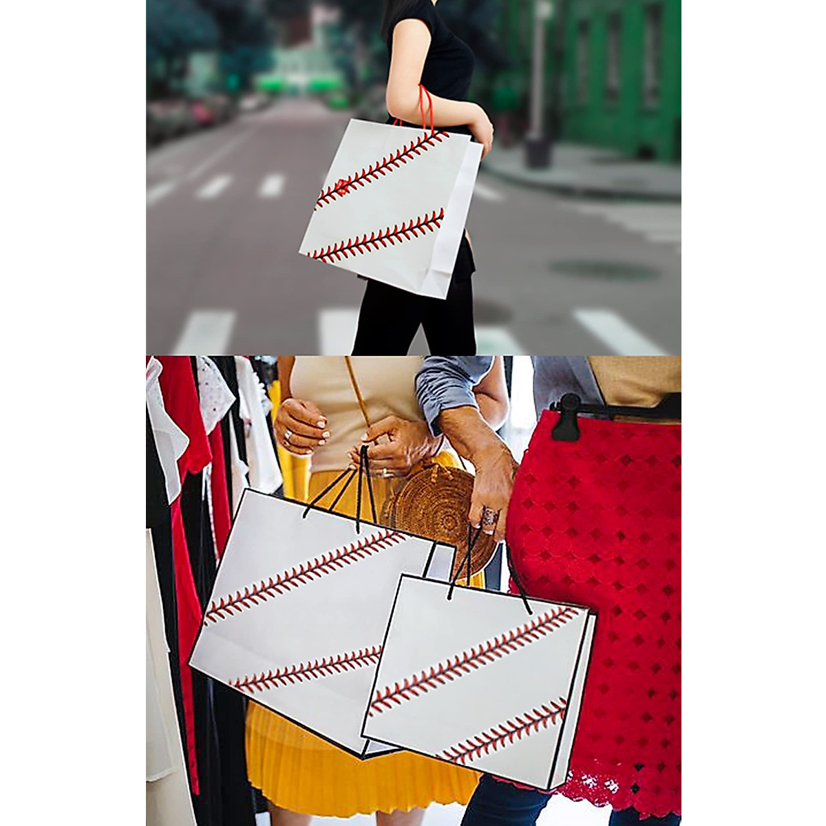 HOME&I Baseball Stitches Design Packaging Tape 44 Yard Cellophane Adhesive Baseball Tape Funny Home Decor,Scrapbooking,Baseball wrapping paper roll wall decals stickers (1 Pack-Baseball Design Tape)