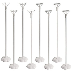 15 Set Balloon Stick Stand Kit, Balloon Cup with Balloon Pole and Table Desktop Stand Base Support Holder for Wedding Birthday Baby Shower Any Party Balloon Accessories(White)