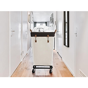 StorageWorks Laundry Hamper with Wheels, 160L Large Hampers for Laundry Rolling Laundry Basket, Dirty Clothes Hamper for Hotel, Home, Closet, Dorm, Beige, 1-Pack