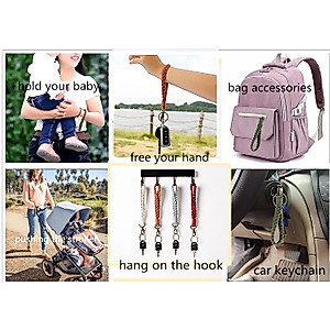 Sither Boho Macrame Keychain for Women Handmade Keychain Bracelet Keyring Wristlet Macrame Keychain Holder for Gift(dark green)