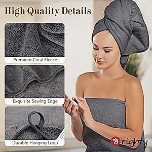 Orighty Bath Towel Set Pack of 2(27’’ x 54’’) - Soft Feel Bath Towel Sets, Highly Absorbent Microfiber Towels for Body, Quick Drying, Microfiber Bath Towels for Sport, Yoga, SPA, Fitness - Grey