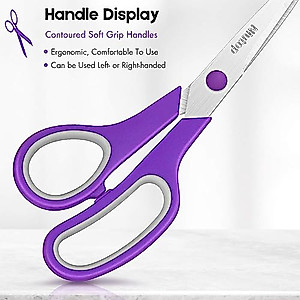 Scissors Bulk Set of 100-Pack, Niutop 8" Multipurpose Sharp Sewing Craft Fabric Scissors for Office Home High/Middle School Student Office Teacher Art Supplies, Soft Comfort-Grip Right/Left Handles