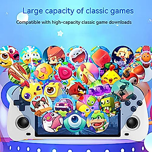 SERYUB RGB10 MAX 2 Video Game Console, 5 "IPS Screen Handheld Game System Multi-Emulator 10000 Games, Retro Game Console Built-in Game 64G, (White) Plus Free toughened Film and Box