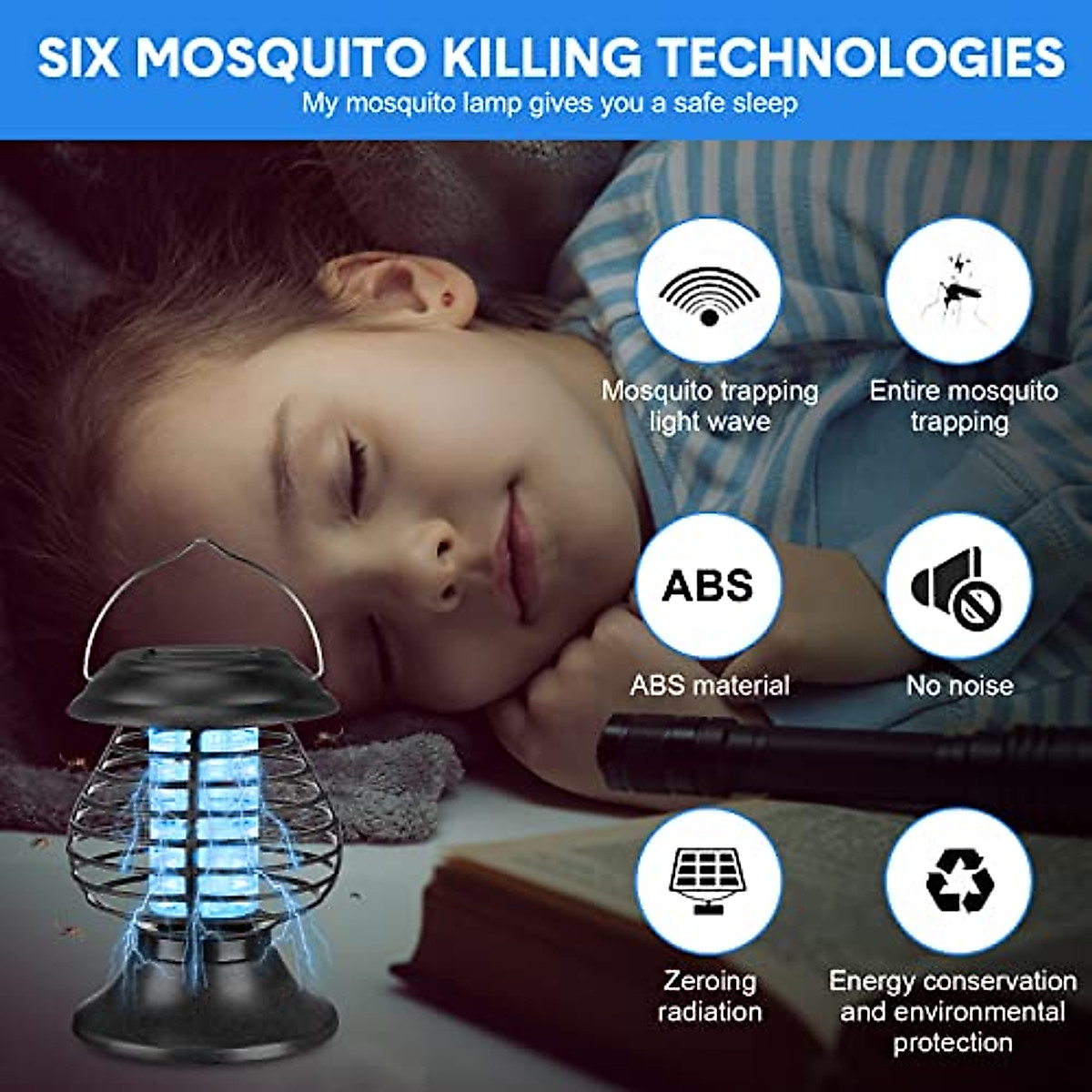 4 Pack Solar Bug Zapper Outdoor Waterproof Mosquito Zapper Outdoor Mosquito Repellent Trap Solar Powered Bug Lights for Outside Fly Mosquito Killer Outdoor for Home Camping Backyard (Novelty Style)