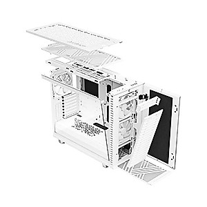 Fractal Design Define 7 White Brushed Aluminum/Steel E-ATX Silent Modular Tempered Glass Window Mid Tower Computer Case