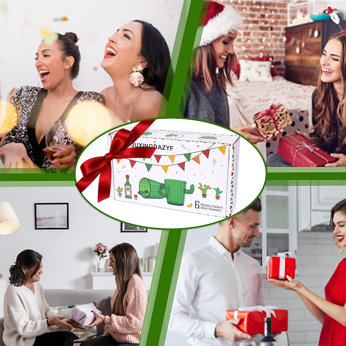 Cactus Shot Glasses Set of 6, Funny Cactus Plastic Shot Glasses 2oz, Cactus Cups/Cute Shot Glasses/Tequila Glasses for Final Fiesta Bachelorette Party, Cinco De Mayo Party