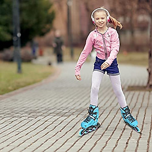 Suitable for Children and Teenagers, 4 Sizes of Adjustable Roller Skates and Bright Wheels, Suitable for Beginners' Indoor and Outdoor Roller Skates (Blue) (34-37(8-9 US)