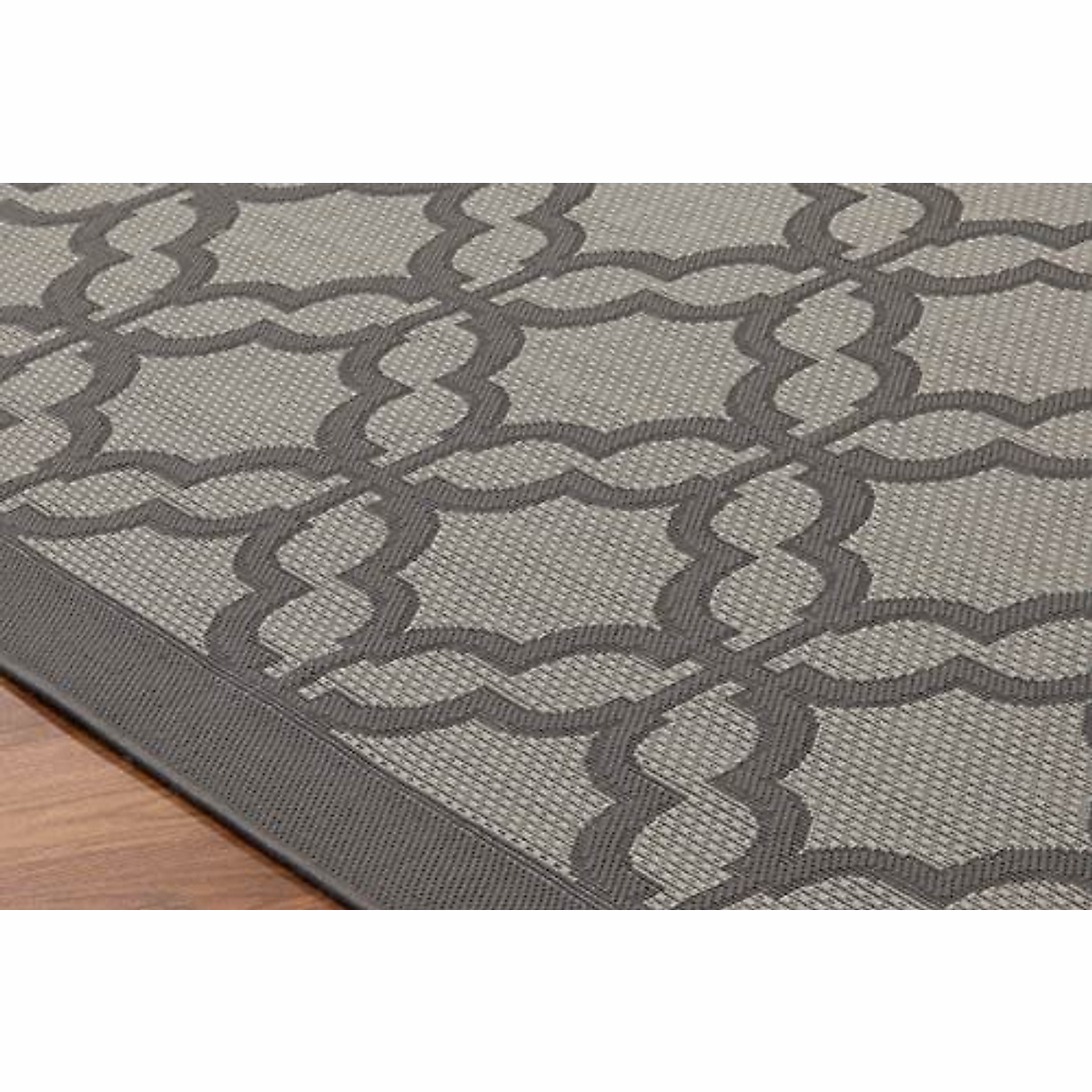 Msrugs Area Rugs - 8x10 Flatweave Collection Light Grey Indoor/Outdoor Modern Area Rug - Contemporary Floral Carpet for Patio, Deck, Porch, Camp and Picnic (7'10''x9'10'')