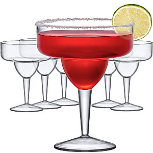 Amazing Abby - Peggy - 18-Ounce Plastic Margarita Glasses (Set of 6), Plastic Cocktail Glasses, Reusable, BPA-Free, Shatter-Proof, Dishwasher-Safe, Perfect for Poolside, Outdoors, Camping, and More
