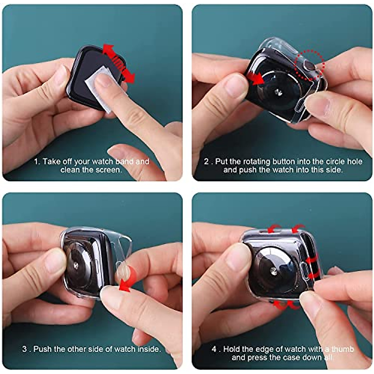 HANKN 2 Pack 45mm Clear Screen Protector Case for Apple Watch Series 9 8 7 45mm Case, Soft TPU Full Coverage Front Protective Shockproof iWatch Bumper Cover (Clear+Clear, 45mm)