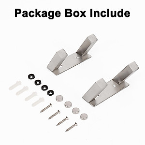 HarJue Bath Towel Hooks, 304 Stainless Steel Robe Towel Hooks Heavy-Duty Waterproof Rustproof Coat Hook for Bathroom and Kitchen-Wall Mounted, Double Towel Holder (Brushed Nickel, 2 Pack)