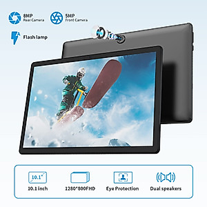 RliyOliy Android Tablet 10 inch, Android 12 Tablet with Case, 2GB RAM 64GB ROM 512GB Expand Android Tablet with Dual Camera, WiFi, Bluetooth, 8000mAh, HD Touch Screen, GMS Certified