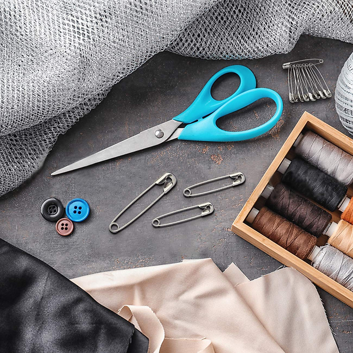 50PCS-3.3In Safety Pins,Stainless Steel Safety Pins,Safety Pins Bulk Metal Silver Sewing Pins Clothing Clips Tool 75mm Decorative Safety pins (3.3" 50)