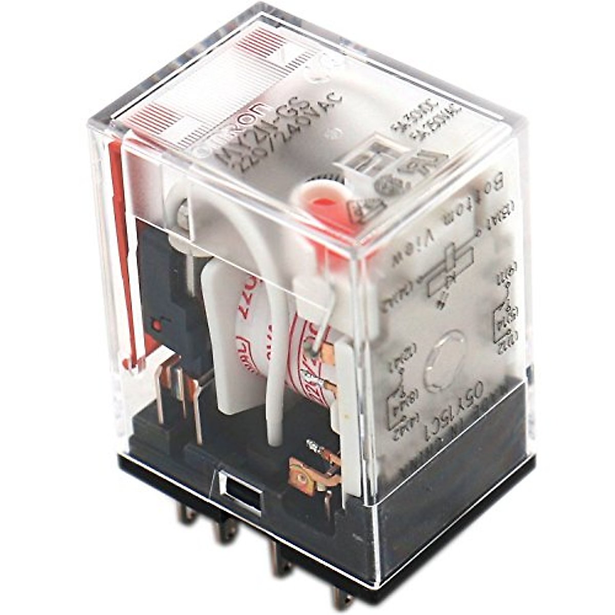 Baomain Power Relay MY2N-GS AC 220V-240V Coil LED Indicator 8 pin terminal with DIN Rail PYF8A Socket Base