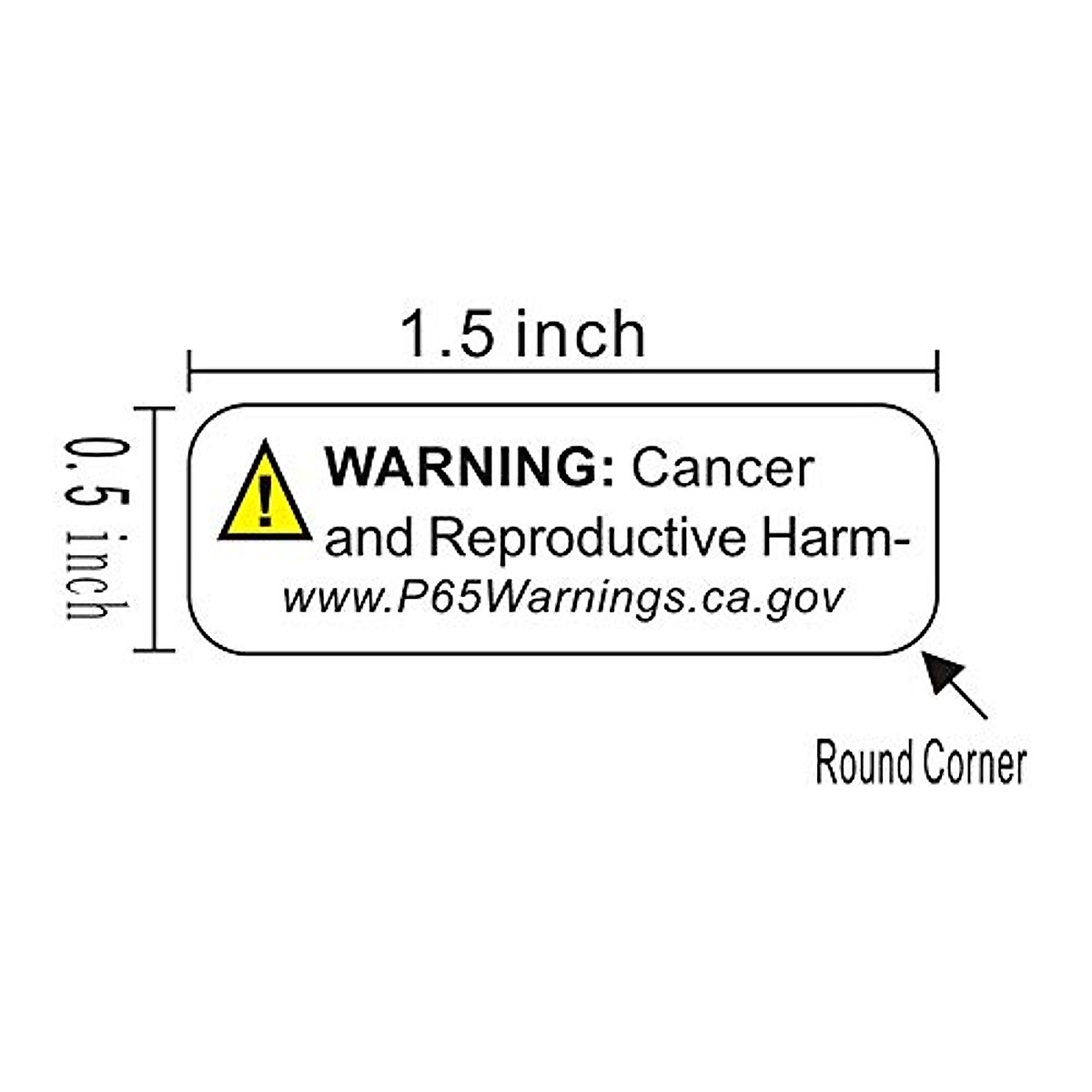 FirstZi Adhesive Paper California Prop 65 Warning Labels Sign Short Form - 0.5x1.5 Inches - 500 Stickers per Roll