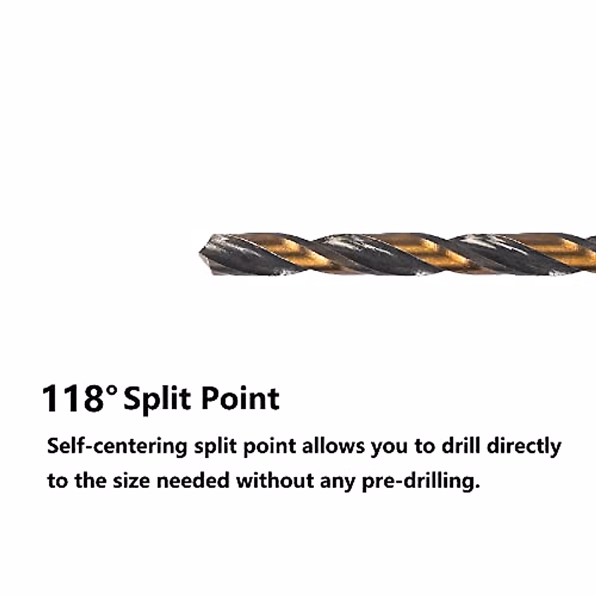 VALYRIANTOOL 10PCS 3/32" Impact Drill Bit Set, Hex Drill Bit Set, Black Gold Drill Bits Set, HSS Quick Change Impact Driver Drill Bit Set for Copper, Aluminum, Zinc Alloy, Wood, Plastic